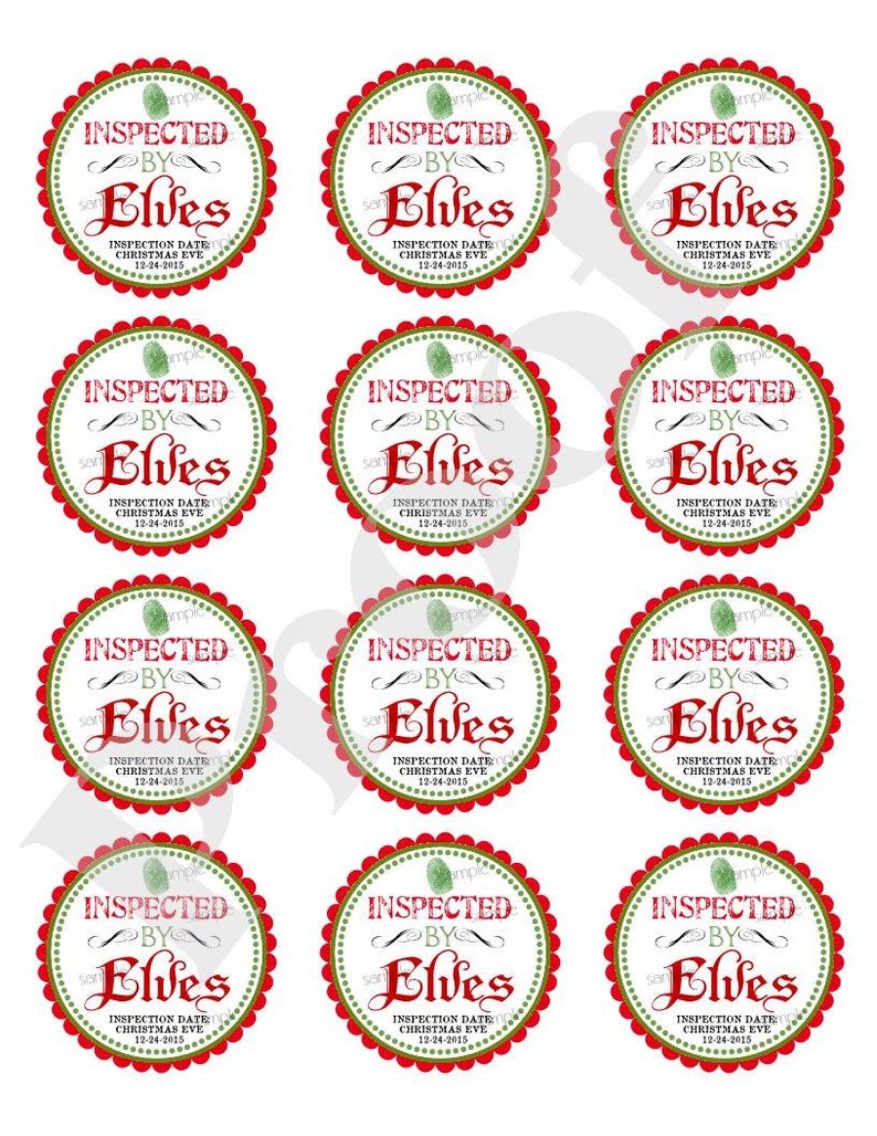 Christmas Elf Stickers Inspected by Elves Kids Christmas - Etsy