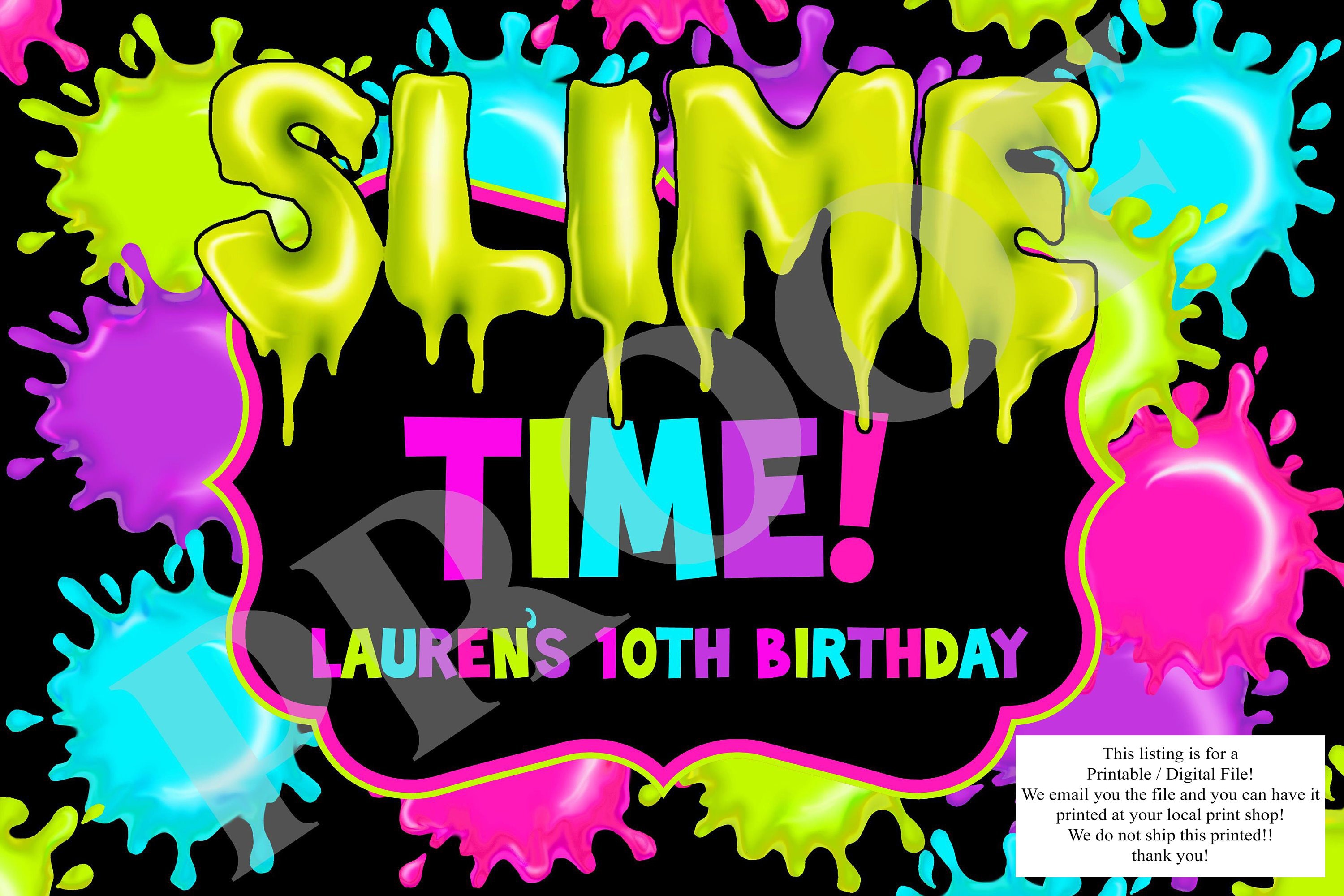 Printable Slime Poster DIY 24 X 36 Size Backdrop Sign Slime - Etsy ...