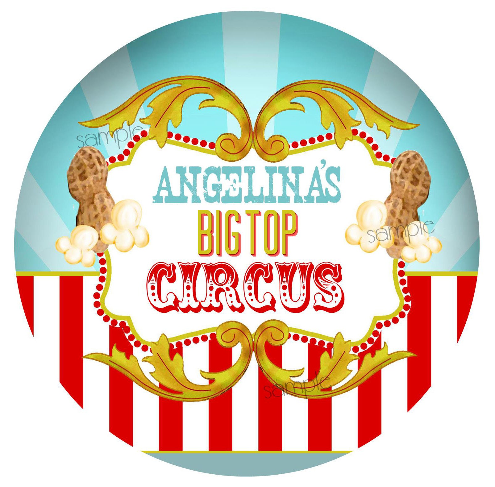 Circus Stickers Big Top Circus Birthday Party Carnival | Etsy