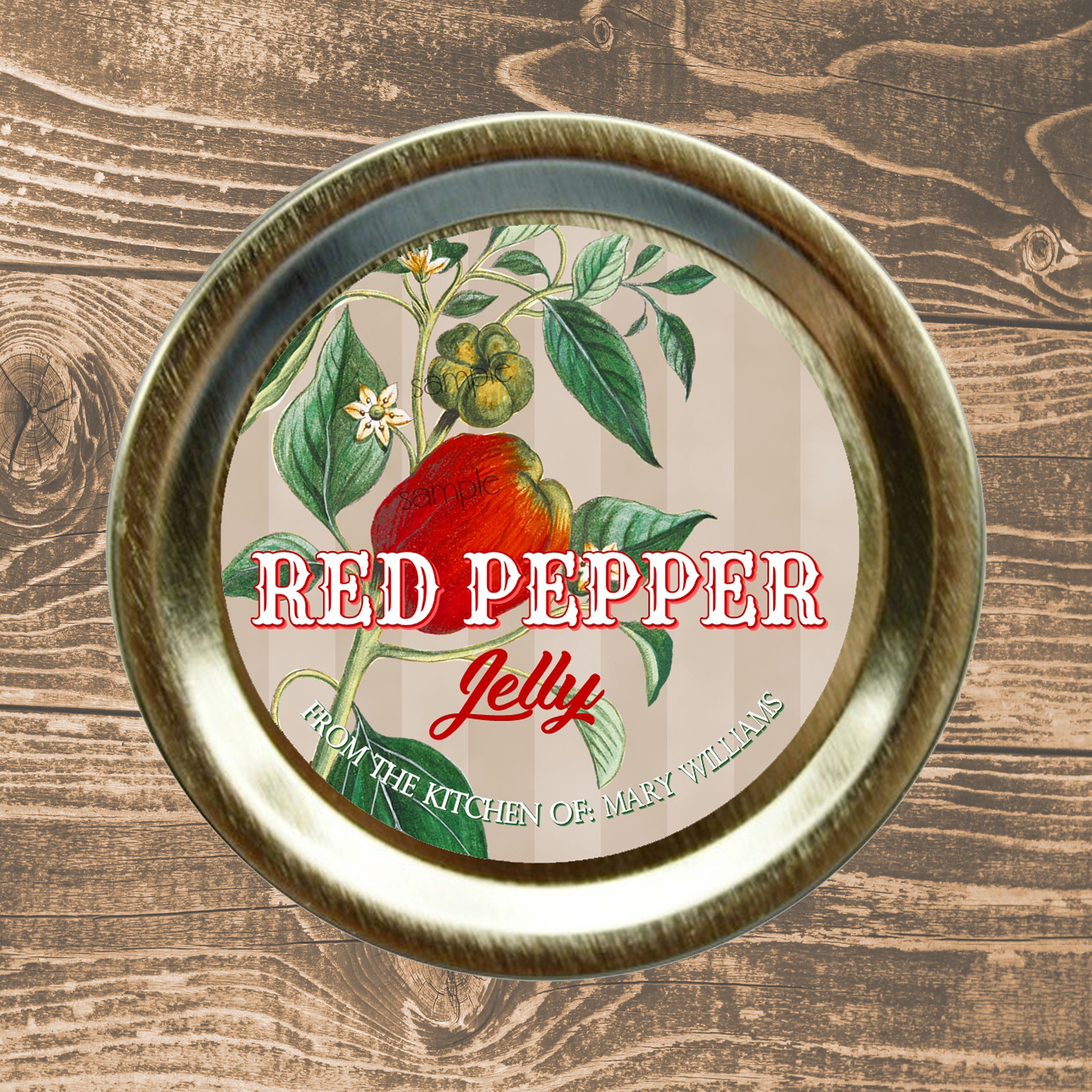 Red Pepper Jelly Labels Red Pepper Jelly canning labels | Etsy