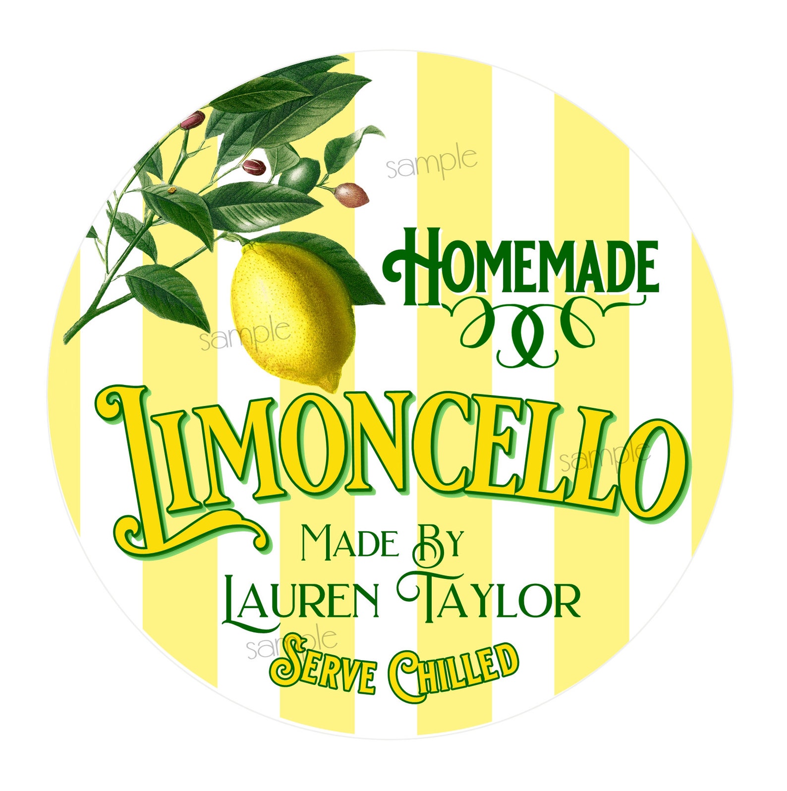 Custom Limoncello Labels, Vintage Lemon Style Labels, Italian Stickers ...