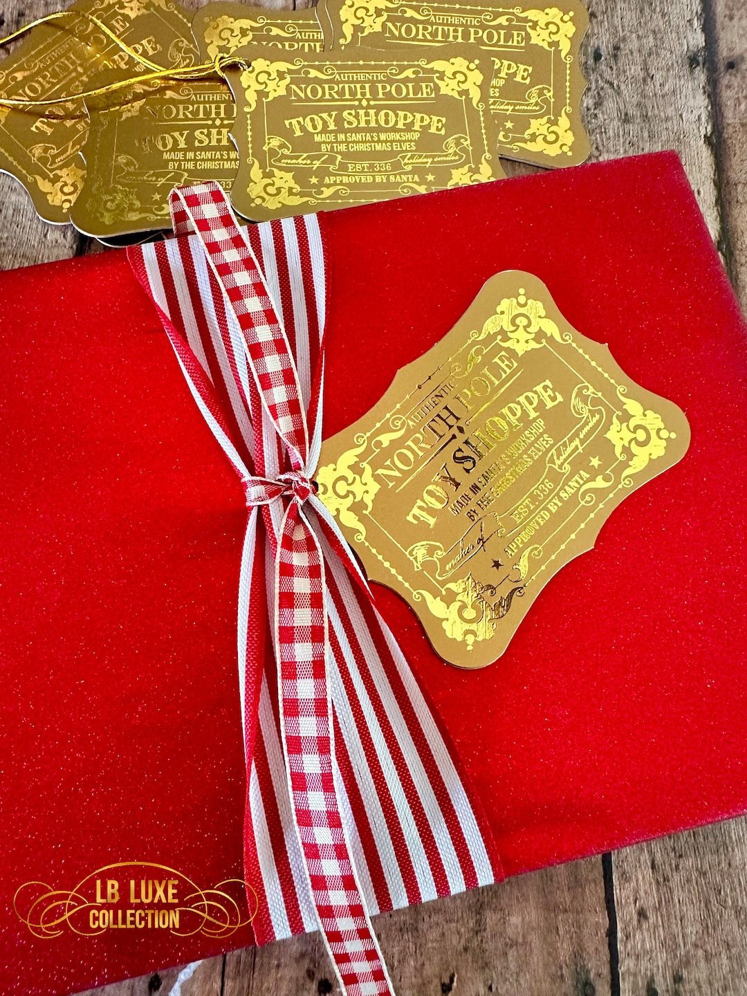 GOLD Santa Gift Tags, Santas Workshop Tags, Christmas Gift Tags From ...