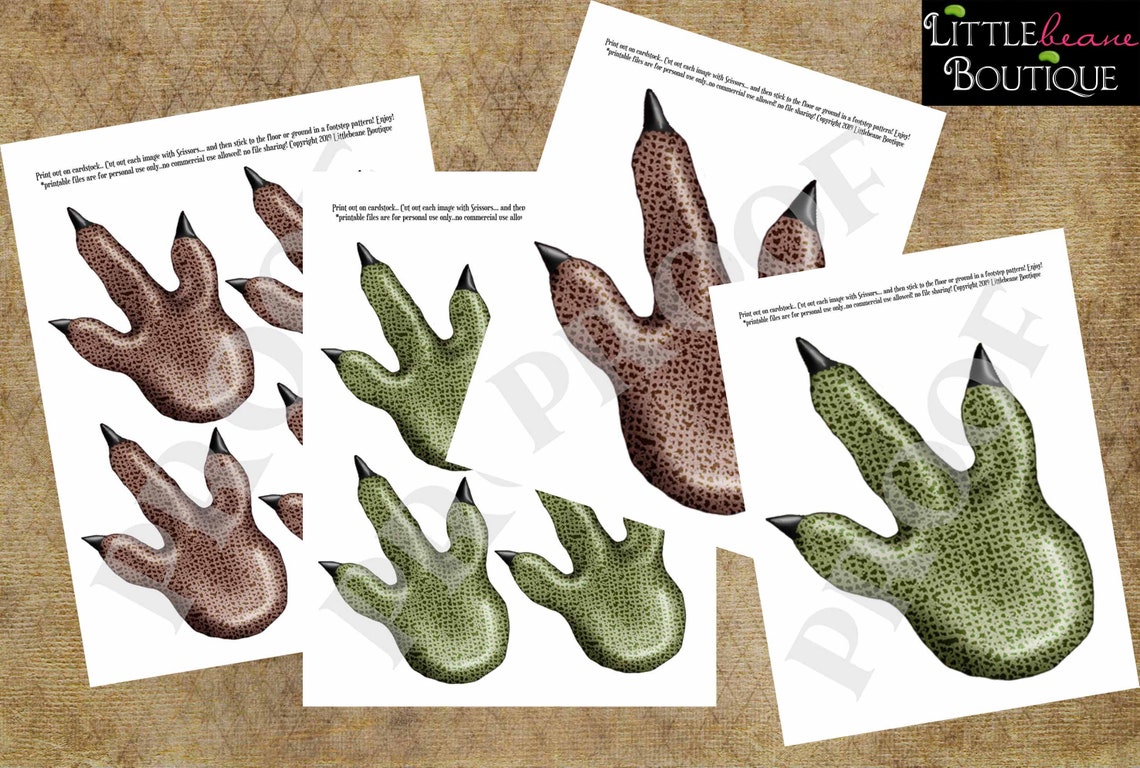 Printable Dinosaur Track Footprints Dinosaur Party | Etsy