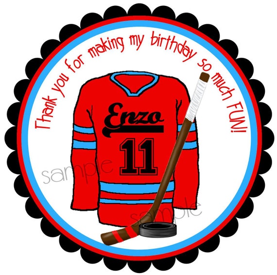 Hockey Stickers, Ice Hockey Favor labels, Hockey party, Hockey stick ...