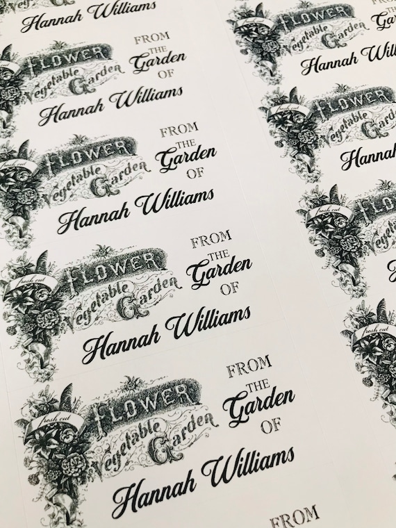 Garden Labels - Herb Labels - From the garden of - Seed Packet Labels ...