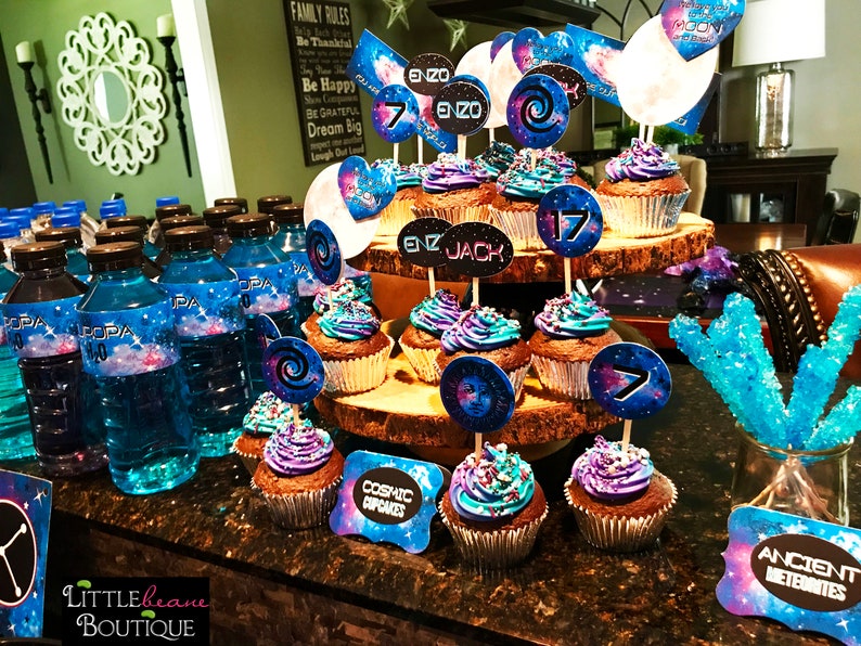Galaxy Birthday Party Galaxy Water Bottle Labels Galaxy - Etsy