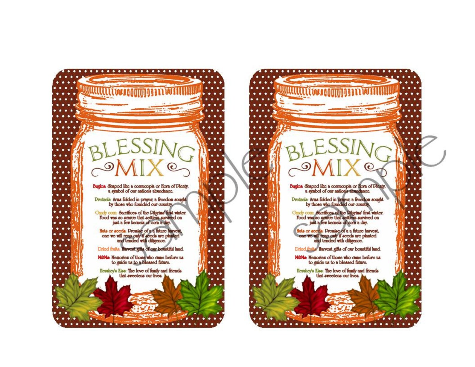 Printable Blessing Mix Favors, Blessing Mix Printable, DIY, Blessing ...