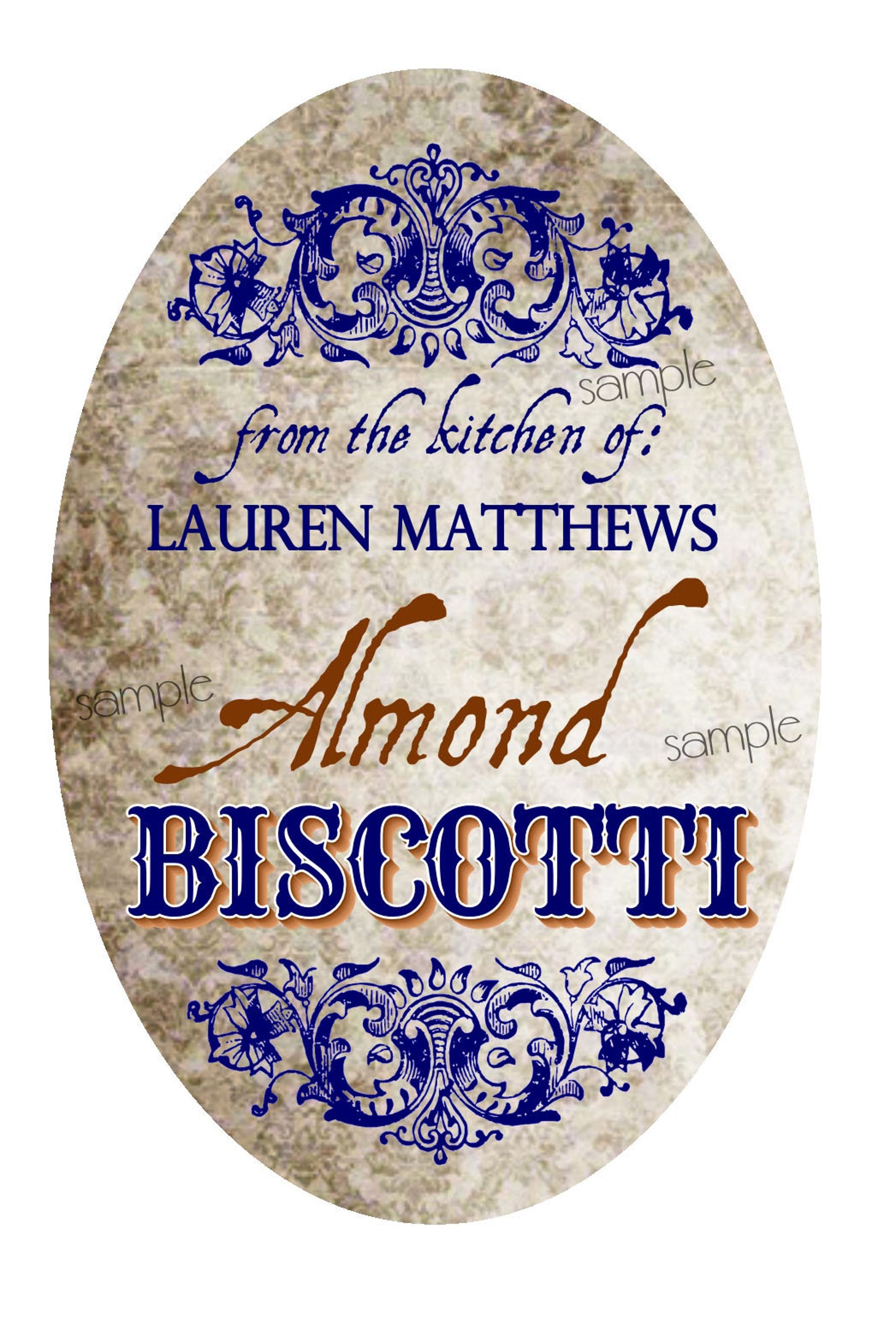 Italian Biscotti Labels, Homemade Biscotti Stickers, Italian Cookie ...