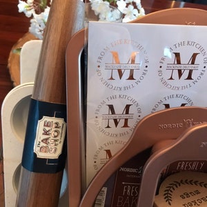 Kitchen Stickers - Baking Labels - Personalized Baking Stickers - Gold ...