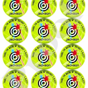 Laser Tag Stickers, Laser Tag Birthday Party, Laser Tag Favor Labels ...