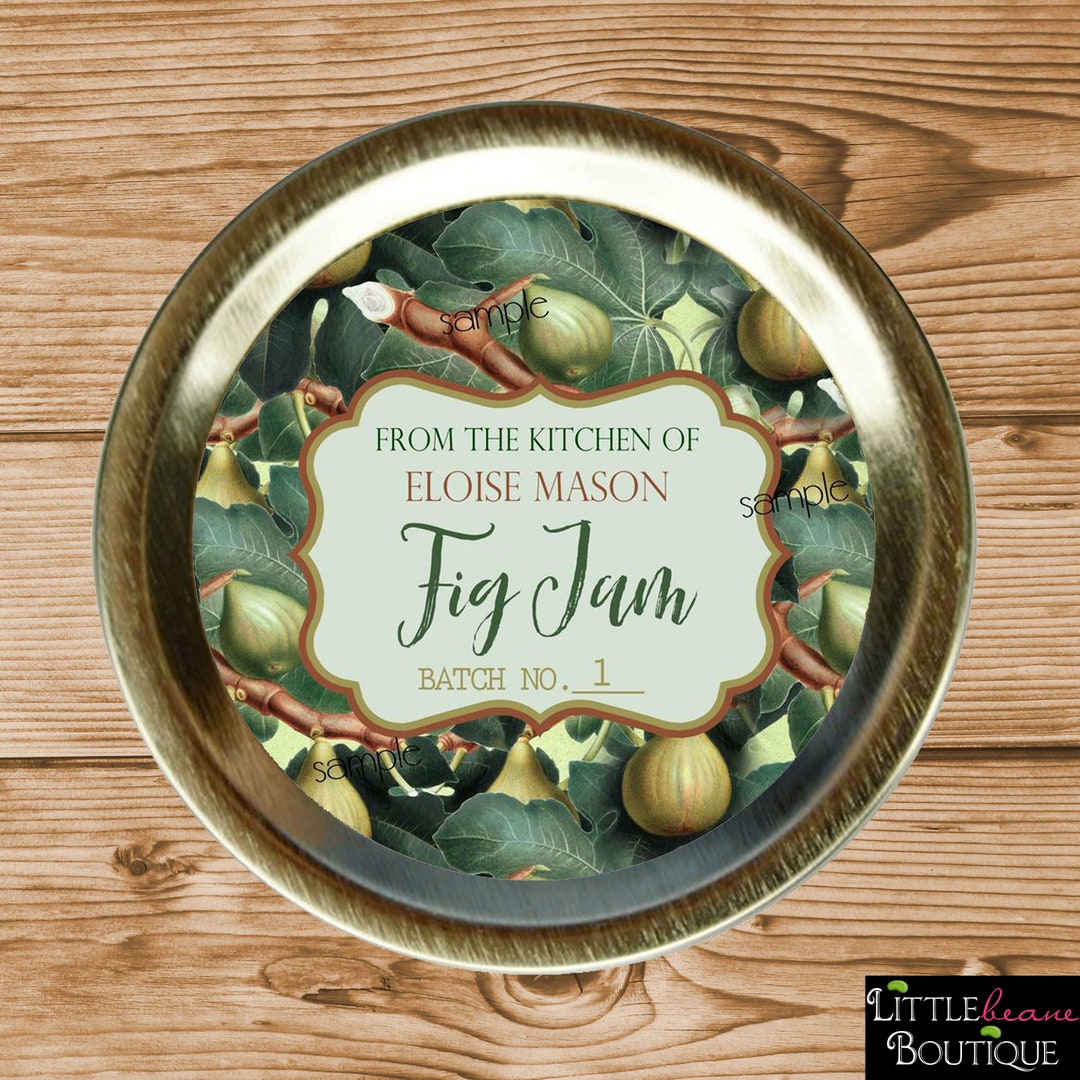 Fig Jam Canning Labels, Fig Canning Labels, Fig Preserves, Mason Jar ...