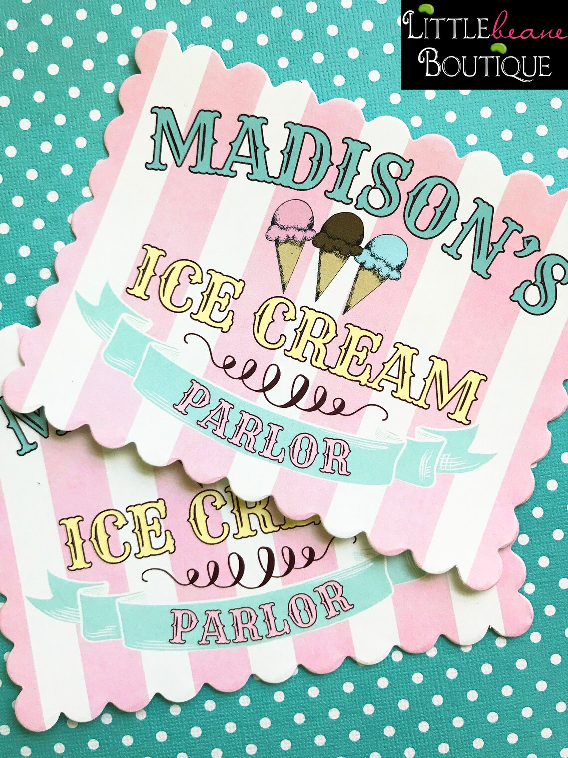 Ice Cream Party Stickers, Ice Cream Labels, Kids Ice Cream Parlor Party ...