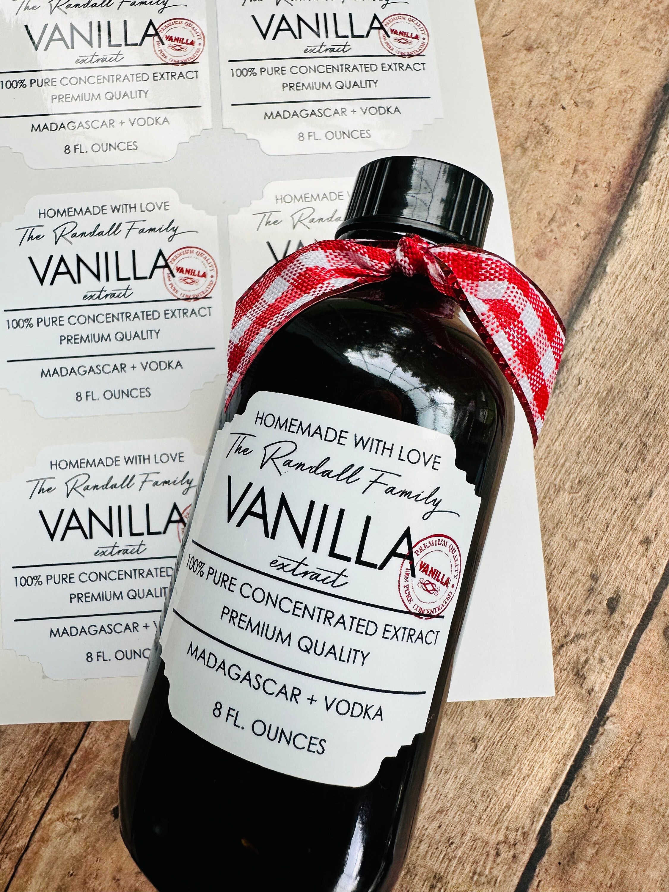 Waterproof Vanilla Extract Labels, Personalized Vanilla Extract ...