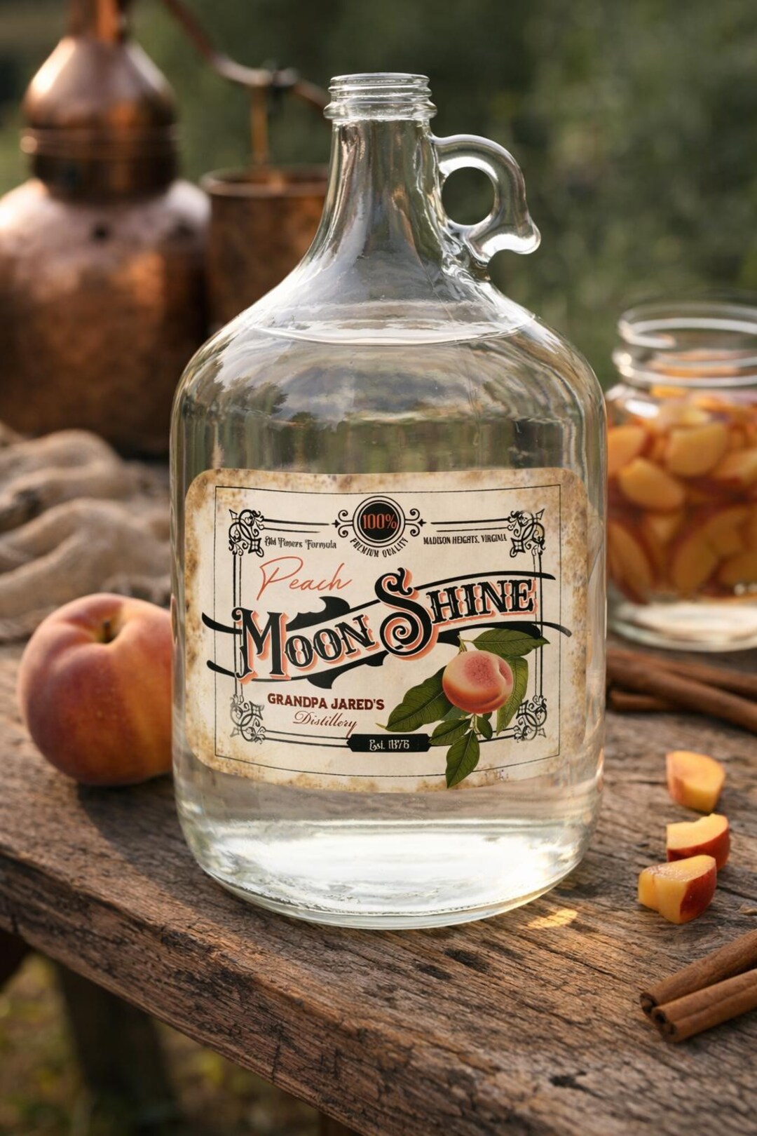 Moonshine Labels, Large Homemade Moonshine Labels, Peach Moonshine ...