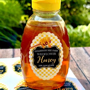 Honey Labels, Labels for Your Honey Bottles, Honey Wand, Raw Honey ...