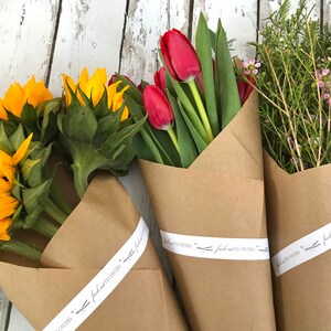 Fresh Flower Stickers, Floral Gift Labels, Bloom Bar Labels, Bouquet ...