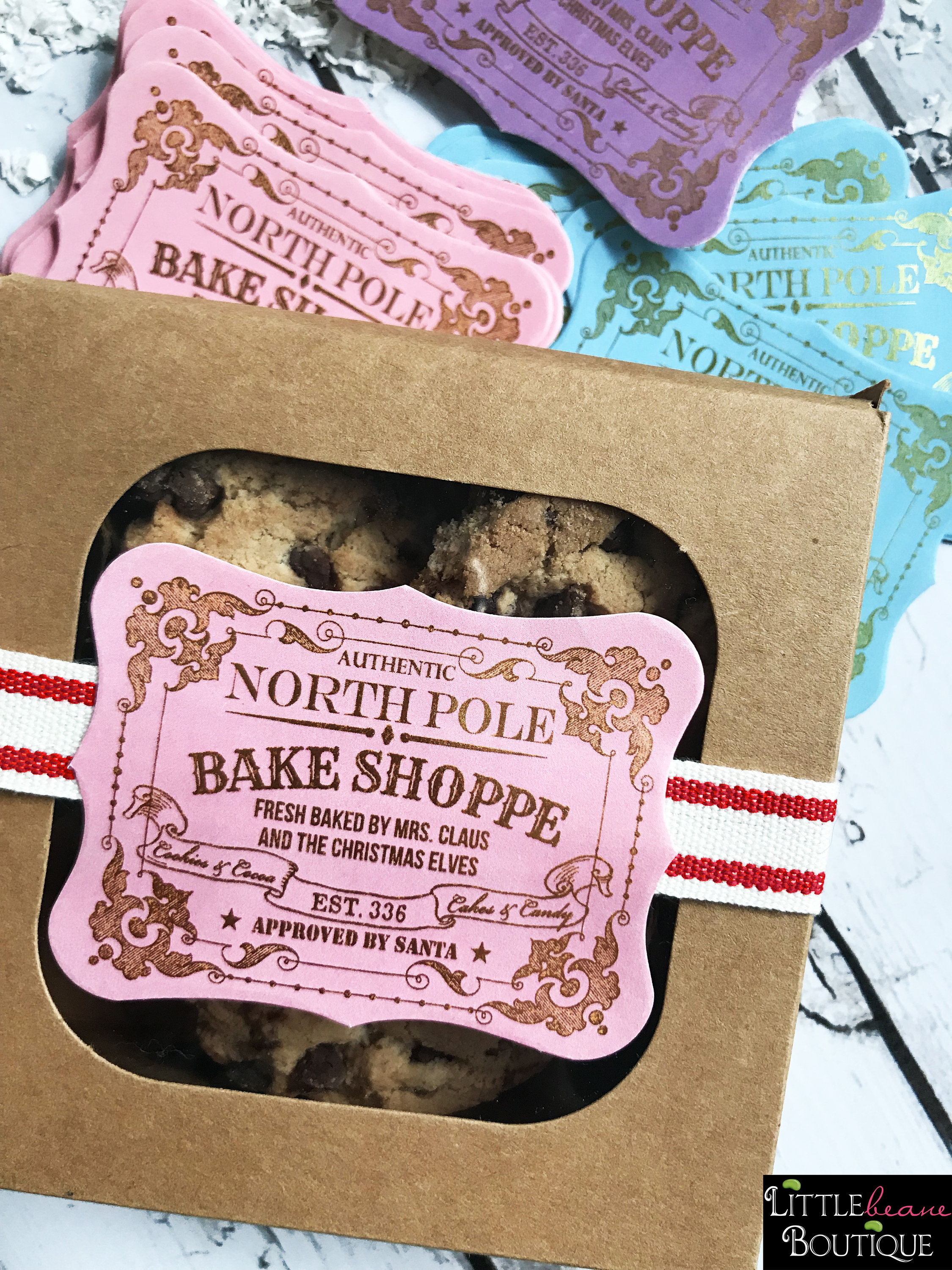 GOLD Baking Labels, Christmas Baking Labels, Baking Box Stickers, North ...