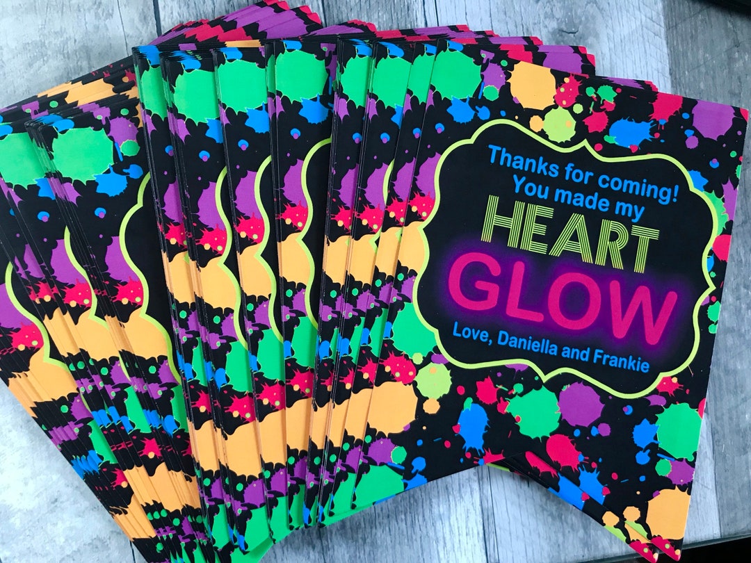 Glow Party Stickers, Neon, Glow Party Favors, Glow in the Dark Party ...