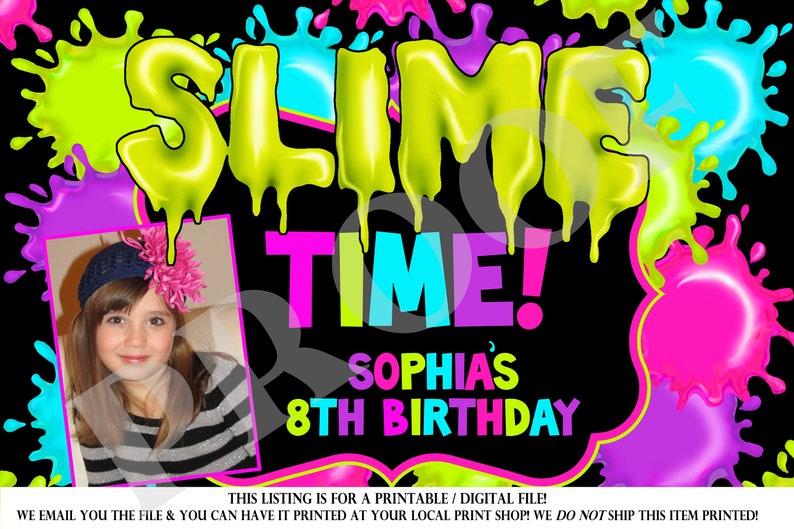 Printable Slime Poster With PHOTO DIY 24 X 36 Size Backdrop - Etsy