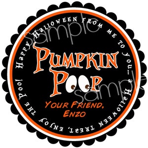 Halloween Stickers - Pumpkin Poop - Favor Bag Stickers - Halloween ...