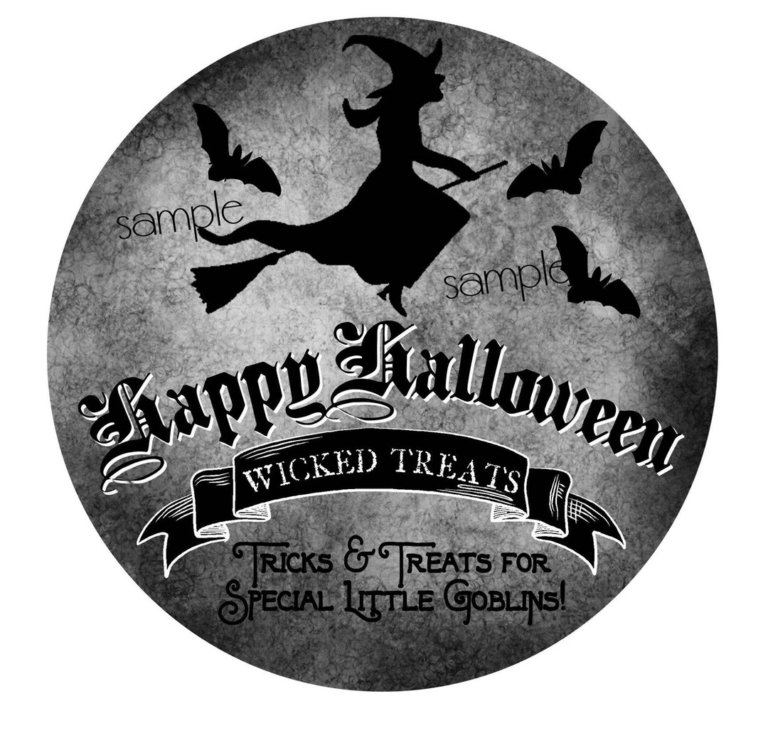 Halloween Stickers, Witch Stickers, Personalized Halloween Stickers ...