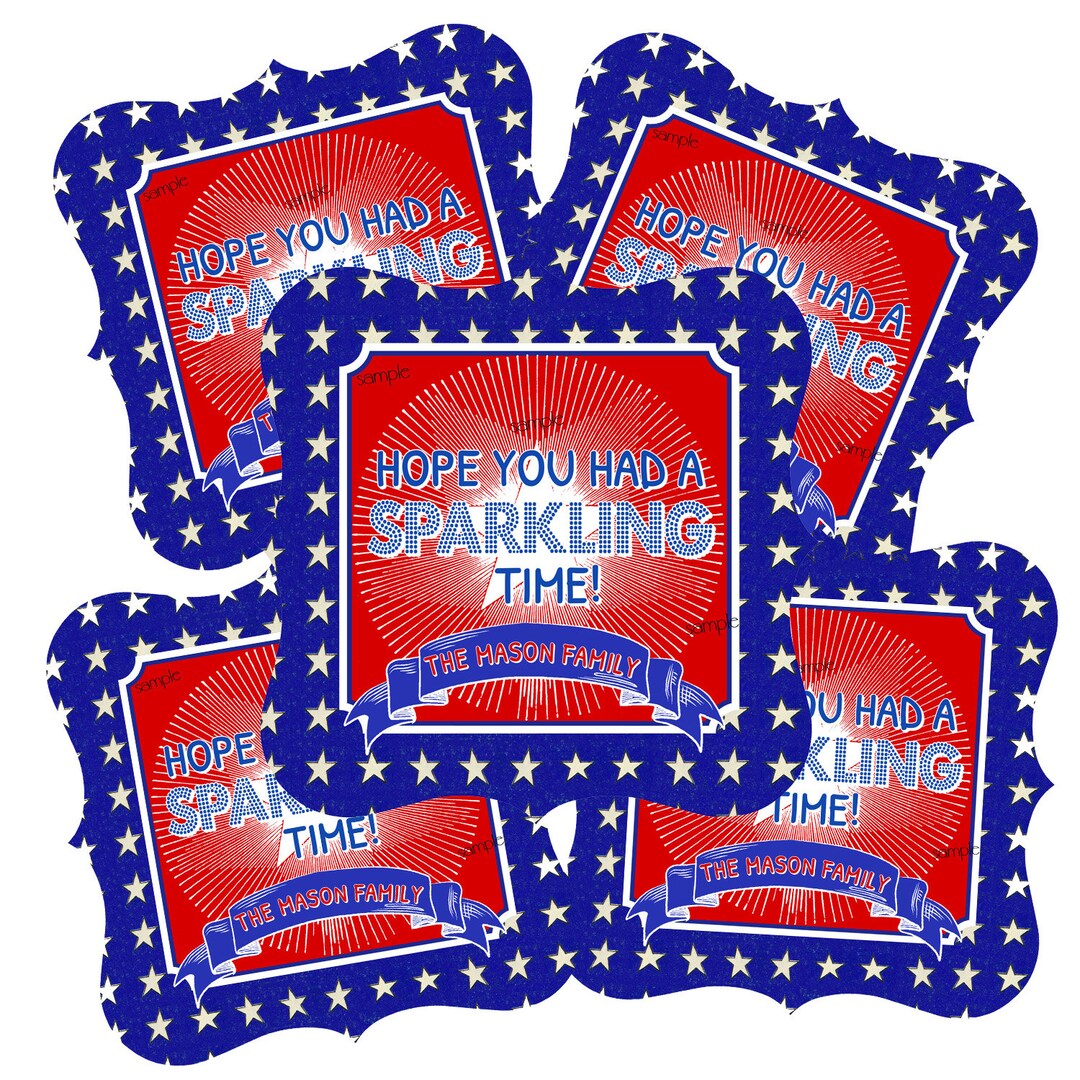 4th of July Favor Tags, 4th of July Stickers, Independence Day Party ...