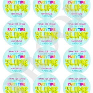 Slime Stickers, Slime Party, Slime Favors, Personalized Stickers ...