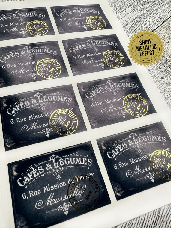 Gold French Stickers - Sticker Sheet - French Patisserie - Paris Party ...