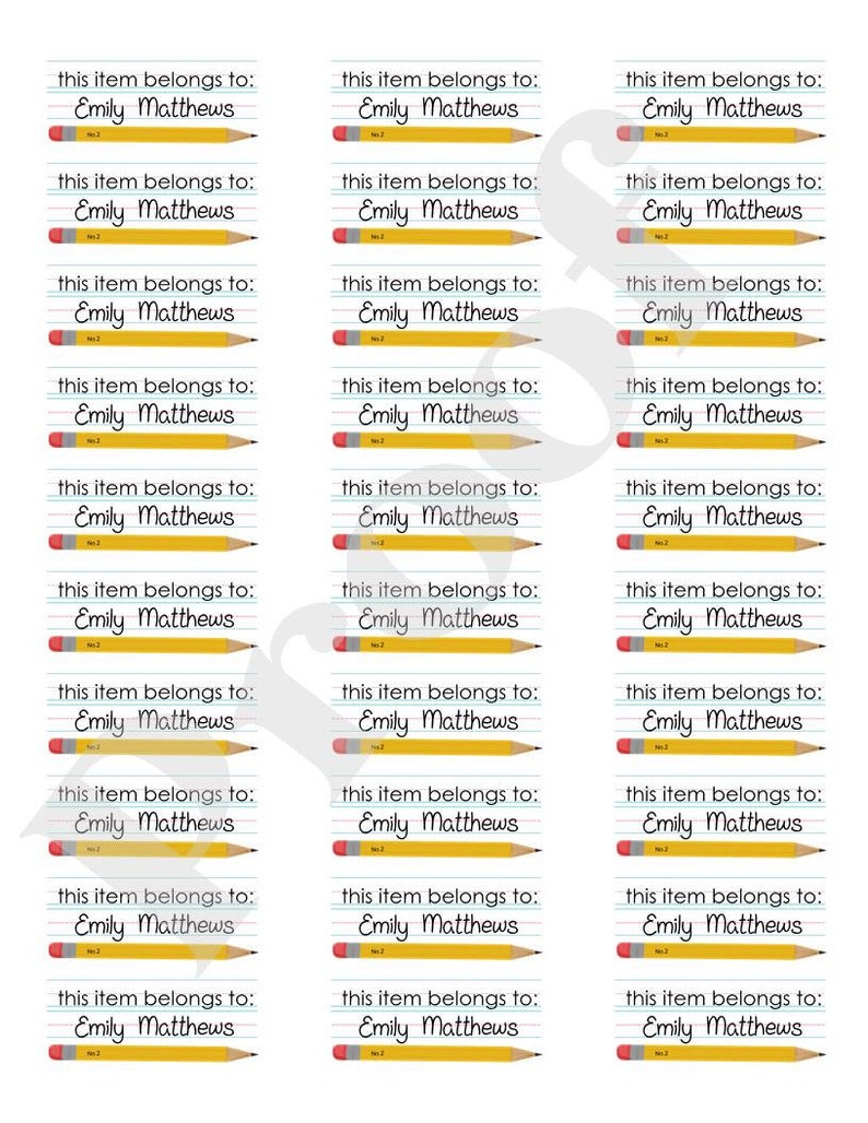 Printable Back to School Stickers, DIY, Labels, Pencil Labels, School ...