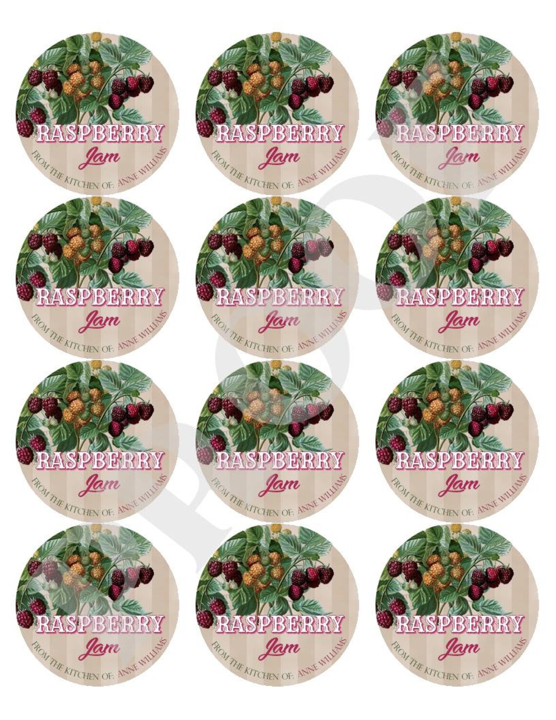 Raspberry Jam Canning Labels Jar labels Jelly Jam | Etsy
