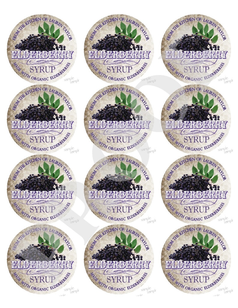 Elderflower Labels Elderberry Jar Labels Elderberry Syrup | Etsy
