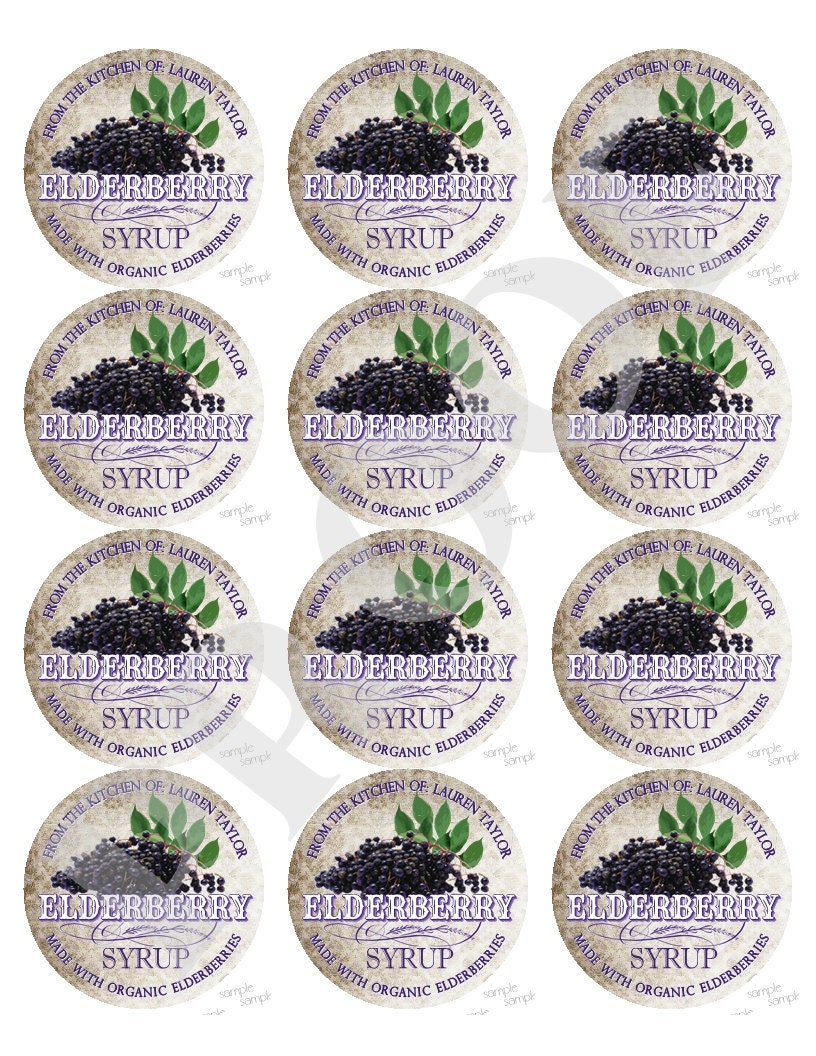Elderflower Labels Elderberry Jar Labels Elderberry Syrup | Etsy
