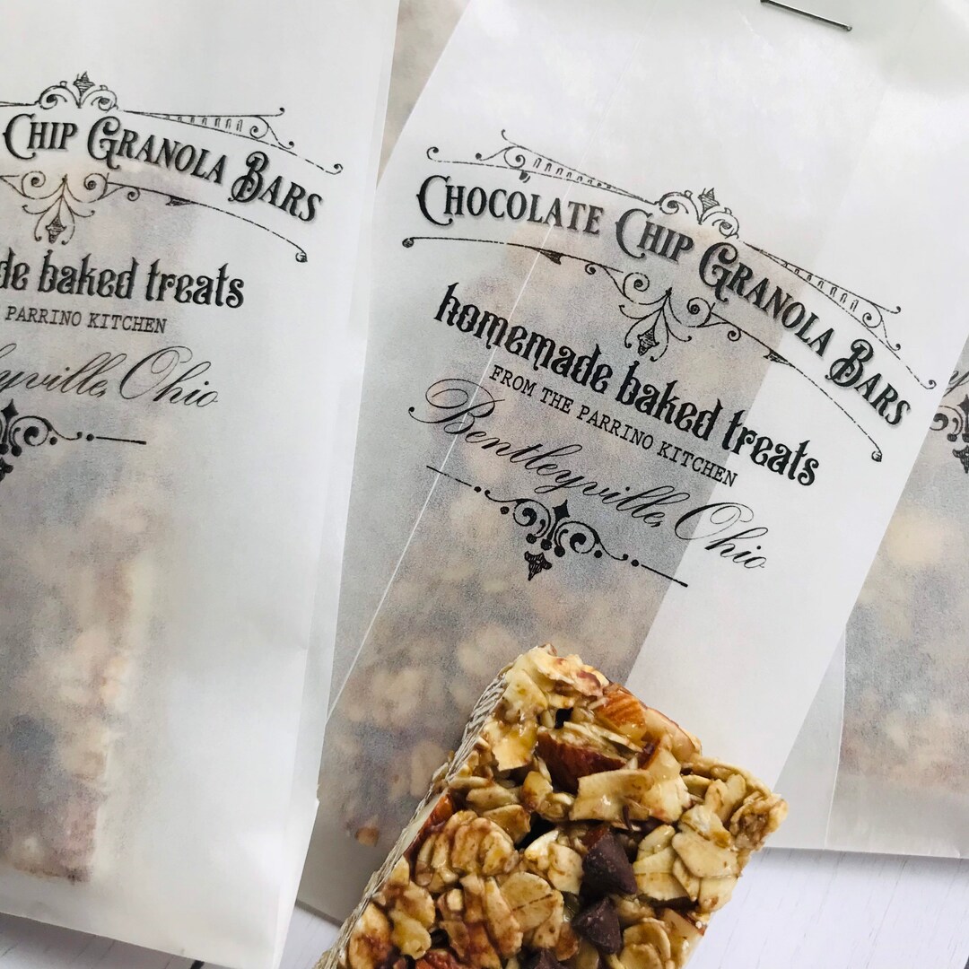 Small Bakery Bags, Homemade Treat Bags, Homemade Granola Bar Bags ...