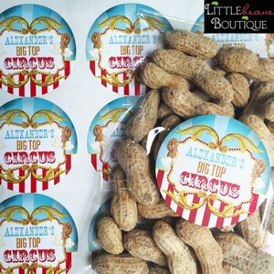 Circus Birthday Stickers, Big Top Circus, Vintage Circus Party ...