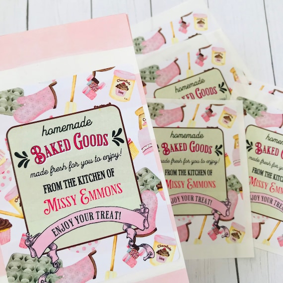 Personalized Baking Stickers - Baked Goods Stickers - From the Kitchen ...