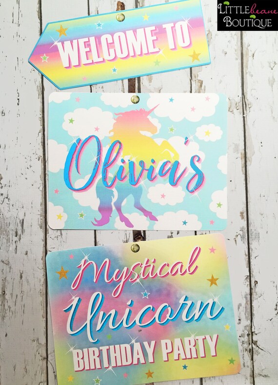 Unicorn Party, Printable Unicorn Signs, Welcome Signs,DIY, Unicorn ...