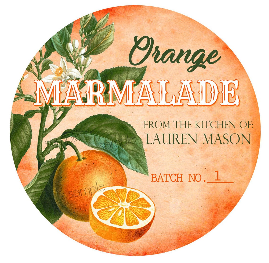 Custom Orange Marmalade Lables, Orange Chutney, Tags, Orangecello ...