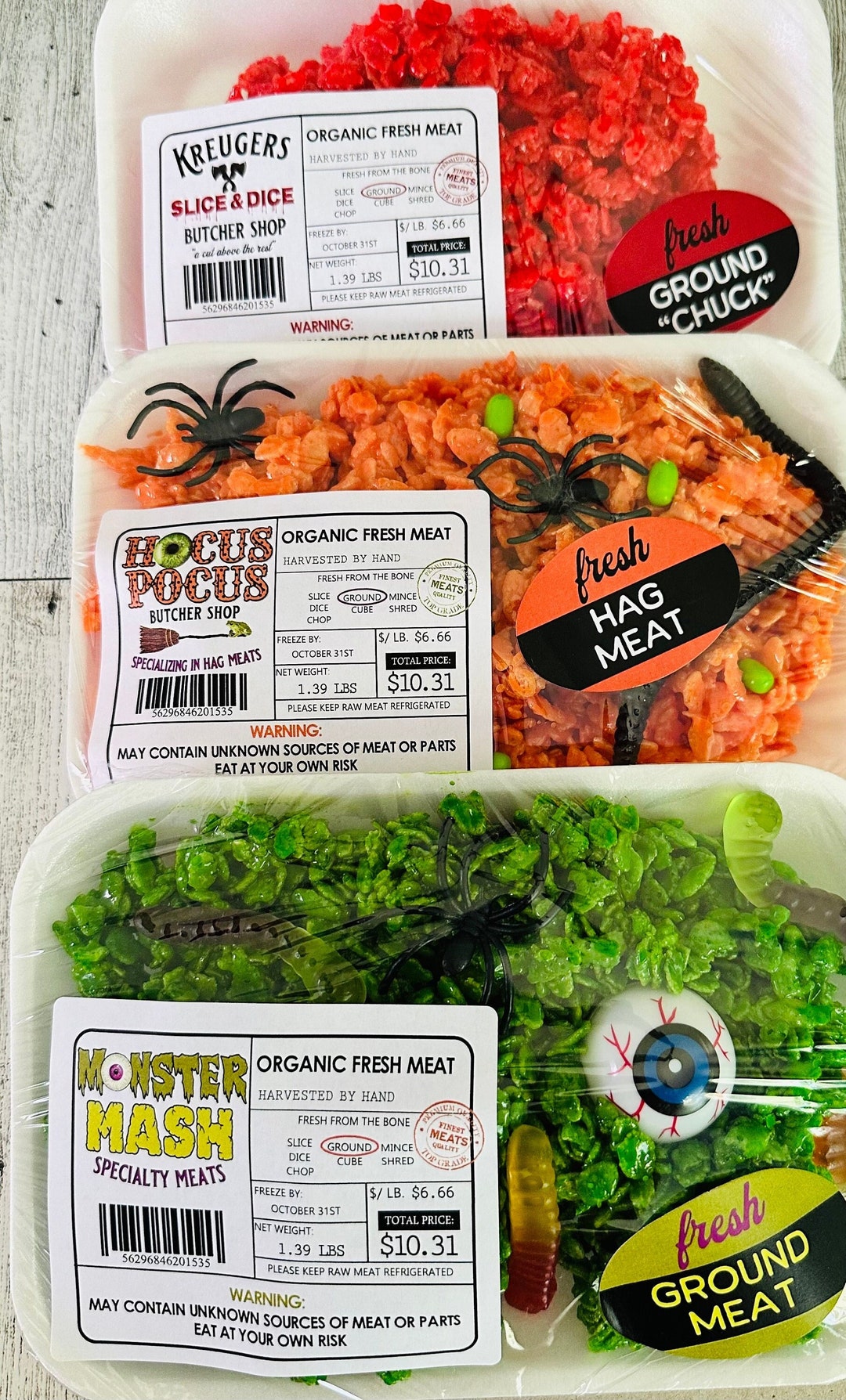 Fake Meat Labels, Halloween Party Favors, Halloween Gag, Halloween ...