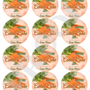 Carrot Cake Jam Canning Labels - Jam Jar Labels - Carrot Cake Jam ...