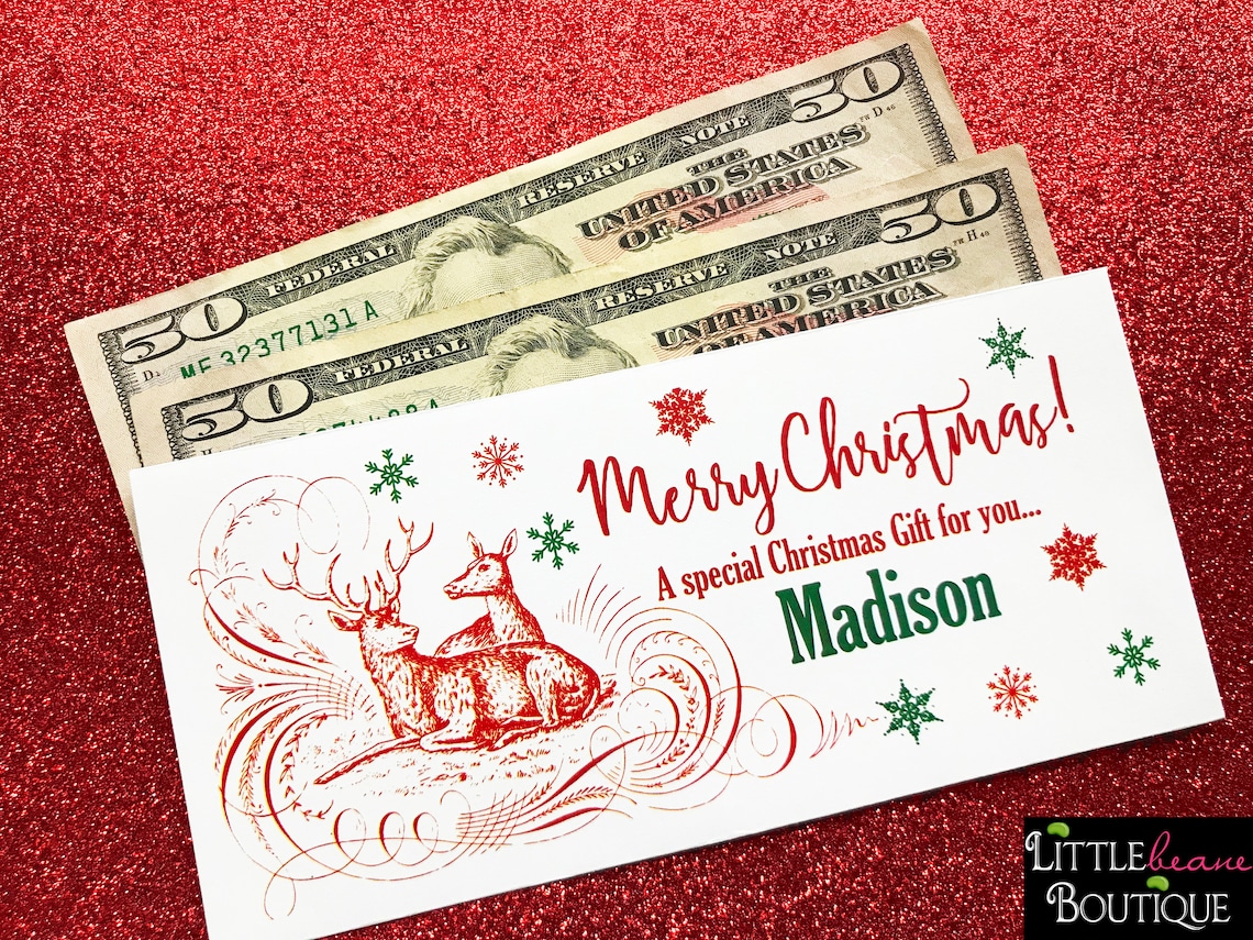 Personalized Christmas Money Envelopes, Money Holder, Money Gift Ideas ...