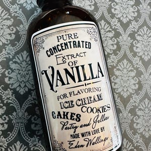 Waterproof Vanilla Extract Labels, Personalized Vanilla Extract Labels ...