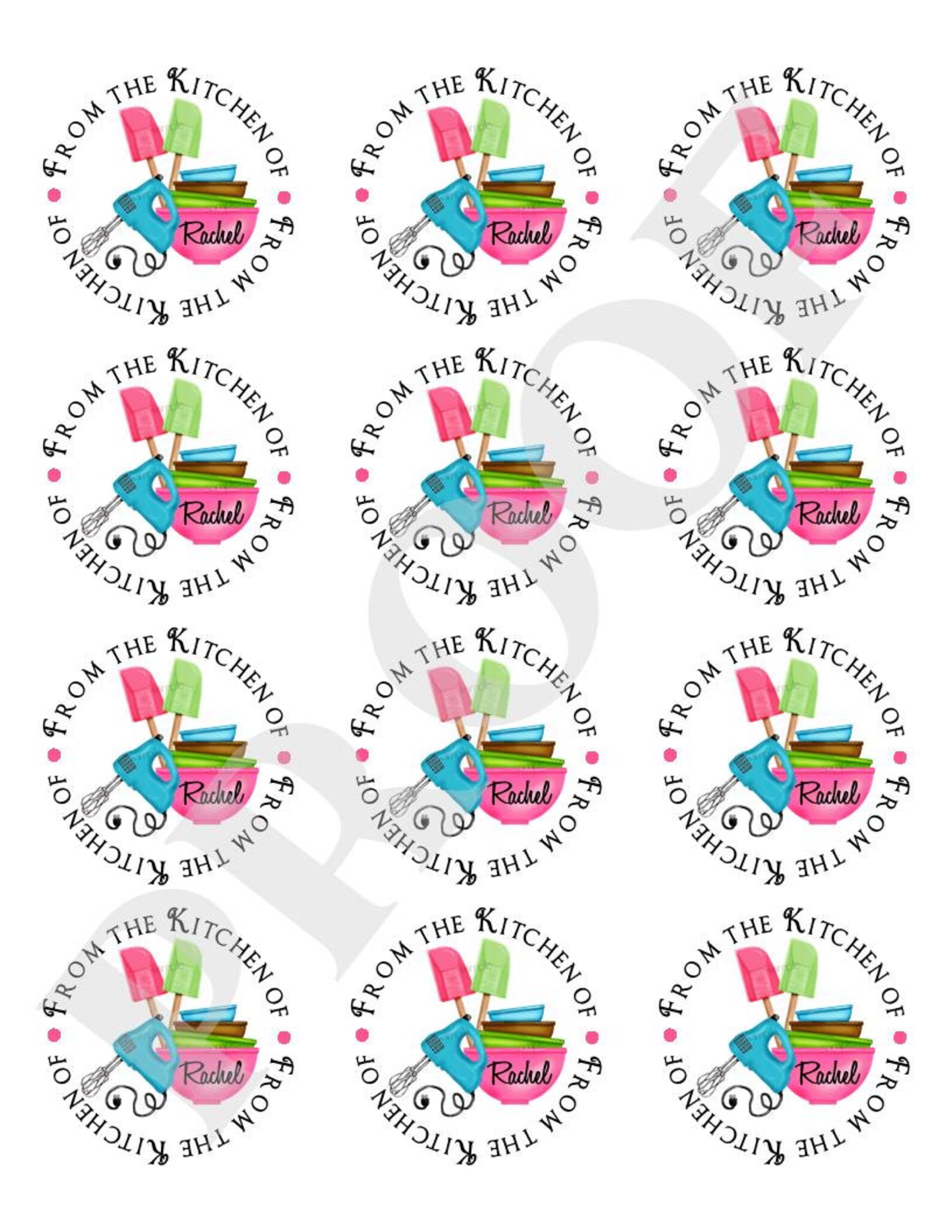 Kitchen Stickers Baking Labels Kitchen Supplies Mixer | Etsy