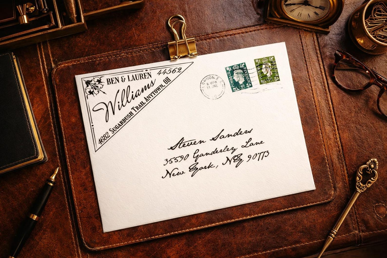 Heritage Style Return Address Labels, Triangle Return Address Label ...