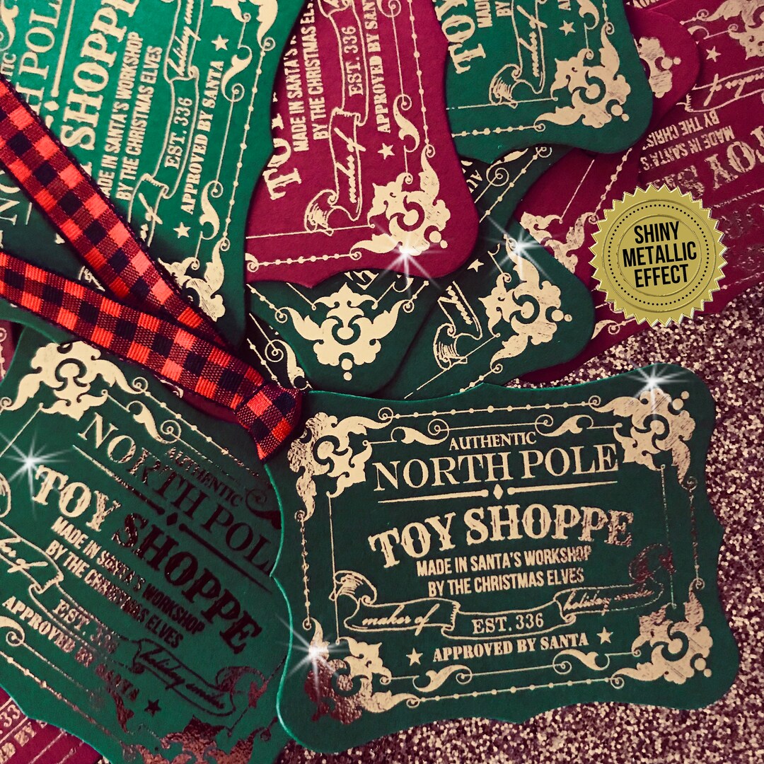 GOLD Santa Gift Tags | Santas Workshop Tags | Christmas Gift Tags From ...