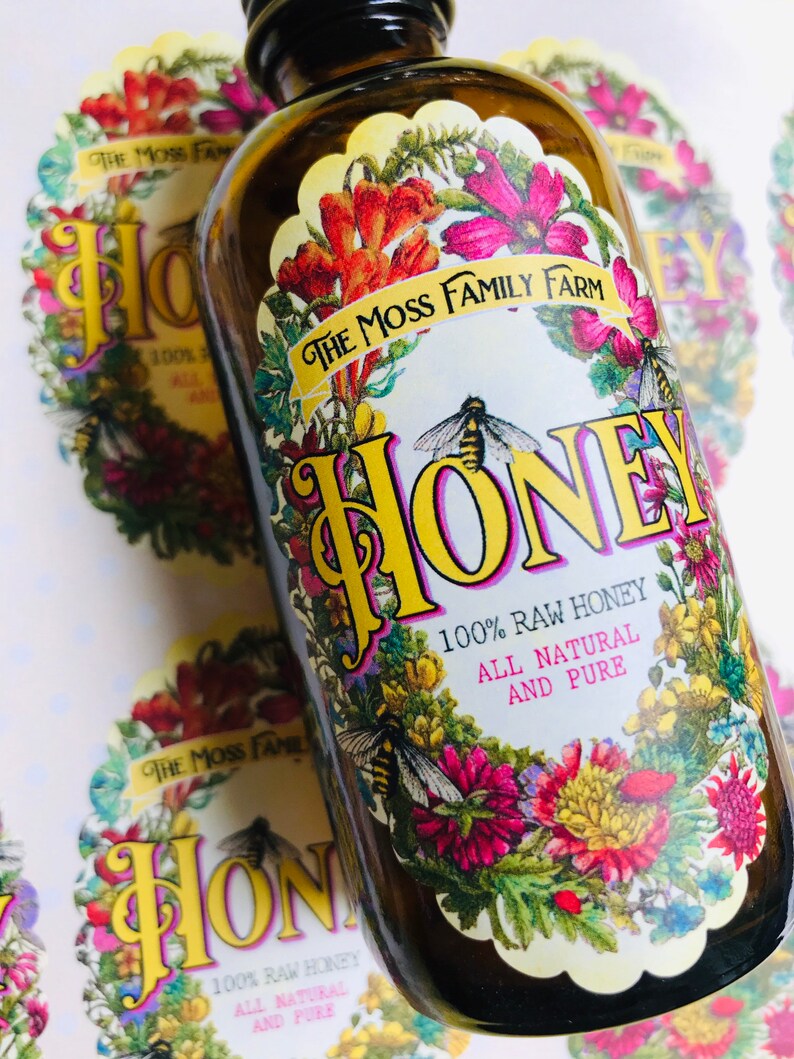 Custom Honey Labels Honey Stickers Raw Honey Bottle Labels - Etsy