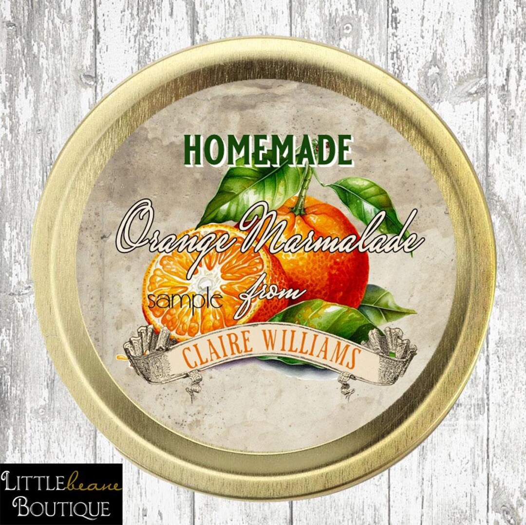 Orange Marmalade Canning Labels, 2 Inch Fruit Canning Labels, Jelly Jar ...