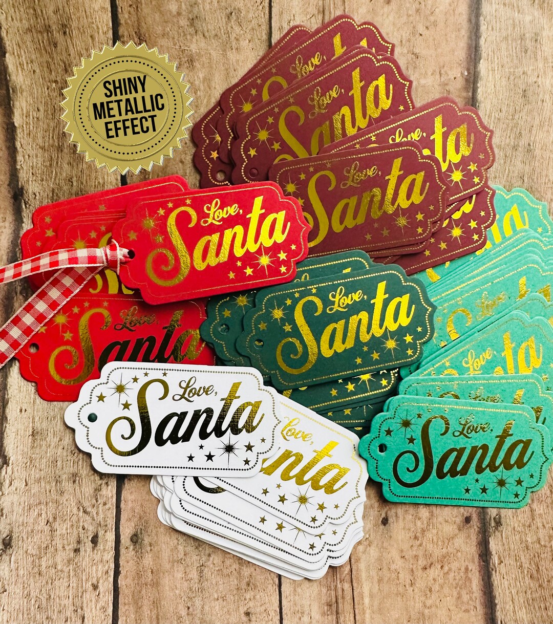 GOLD Christmas Tags, Gold Santa Tags, Santa Claus Gift Tags From the ...