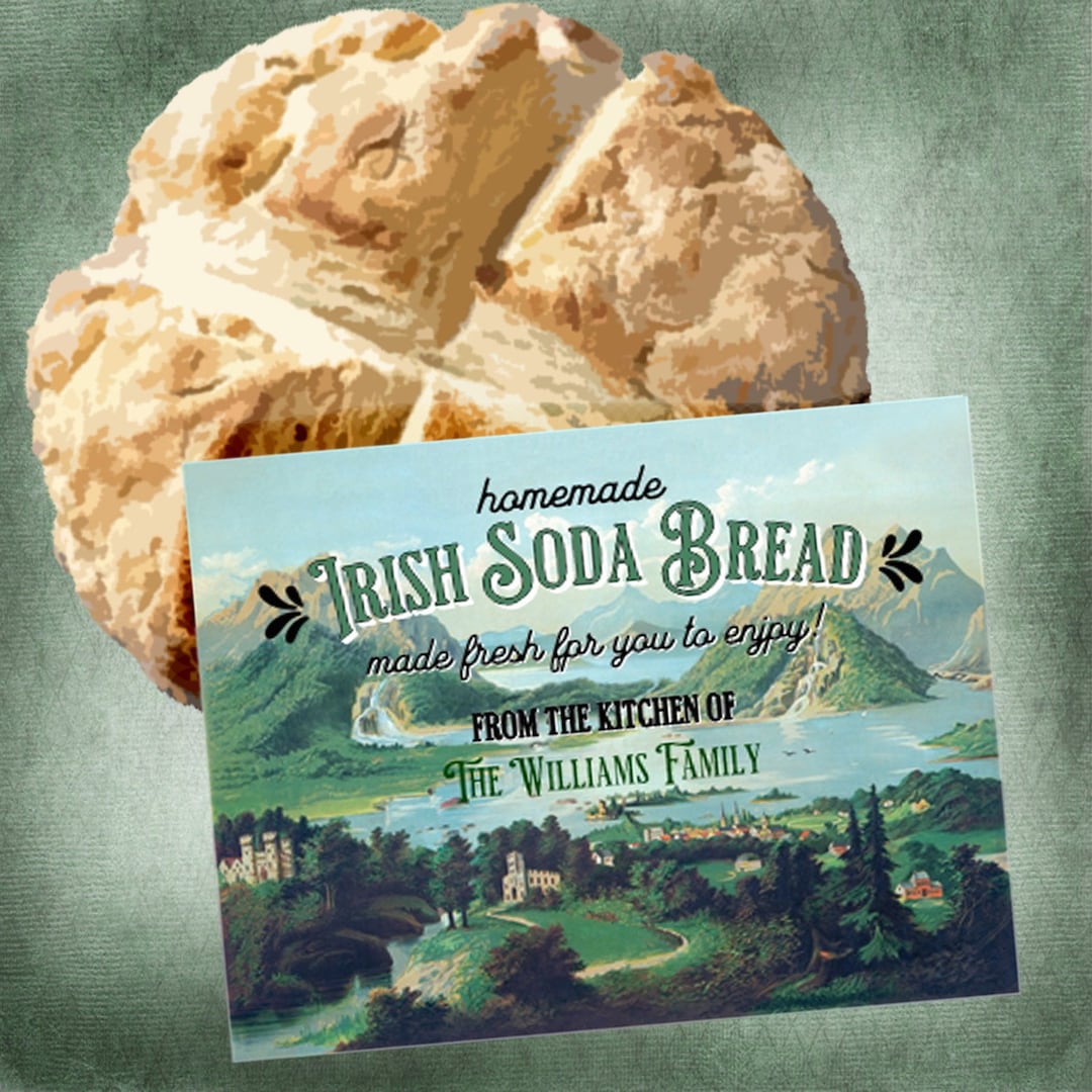 Irish Soda Bread Labels - Personalized Bread Stickers - Homemade Soda ...