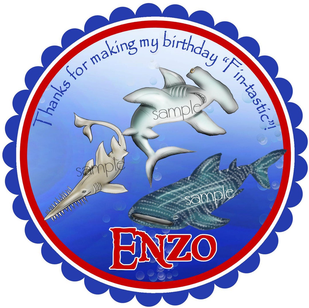 Autocollants de fête d'anniversaire de requin, autocollants de requin ...