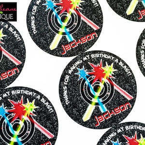 Laser Tag Birthday Party, Laser Tag Stickers, Laser Tag Favor Labels ...